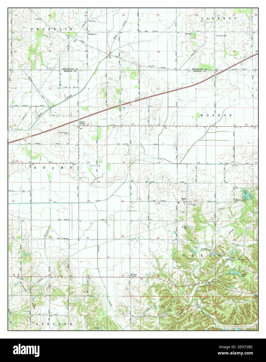 Hall, Indiana, map 1970, 1:24000, United States of America by Timeless ...