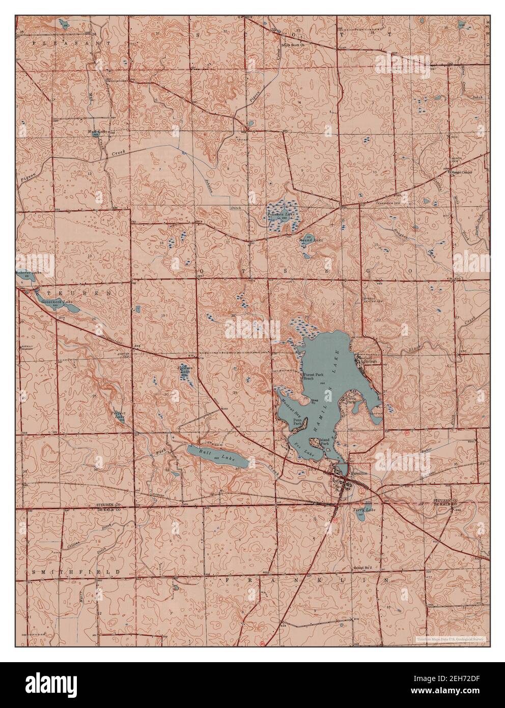 Hamilton, Indiana, map 1948, 1:24000, United States of America by ...