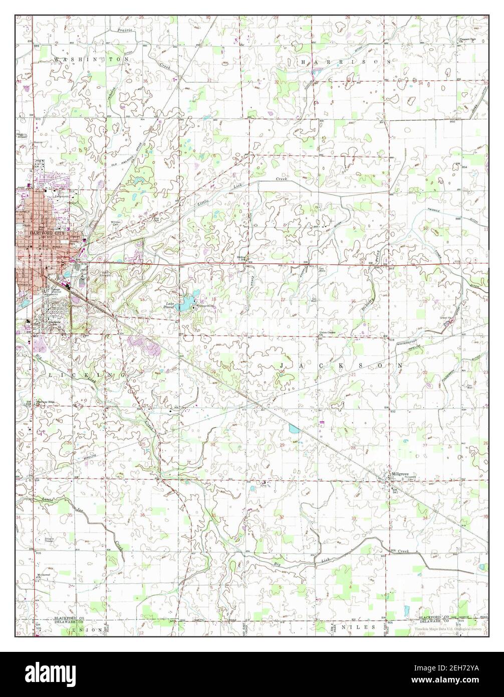 Hartford city indiana map hi-res stock photography and images - Alamy