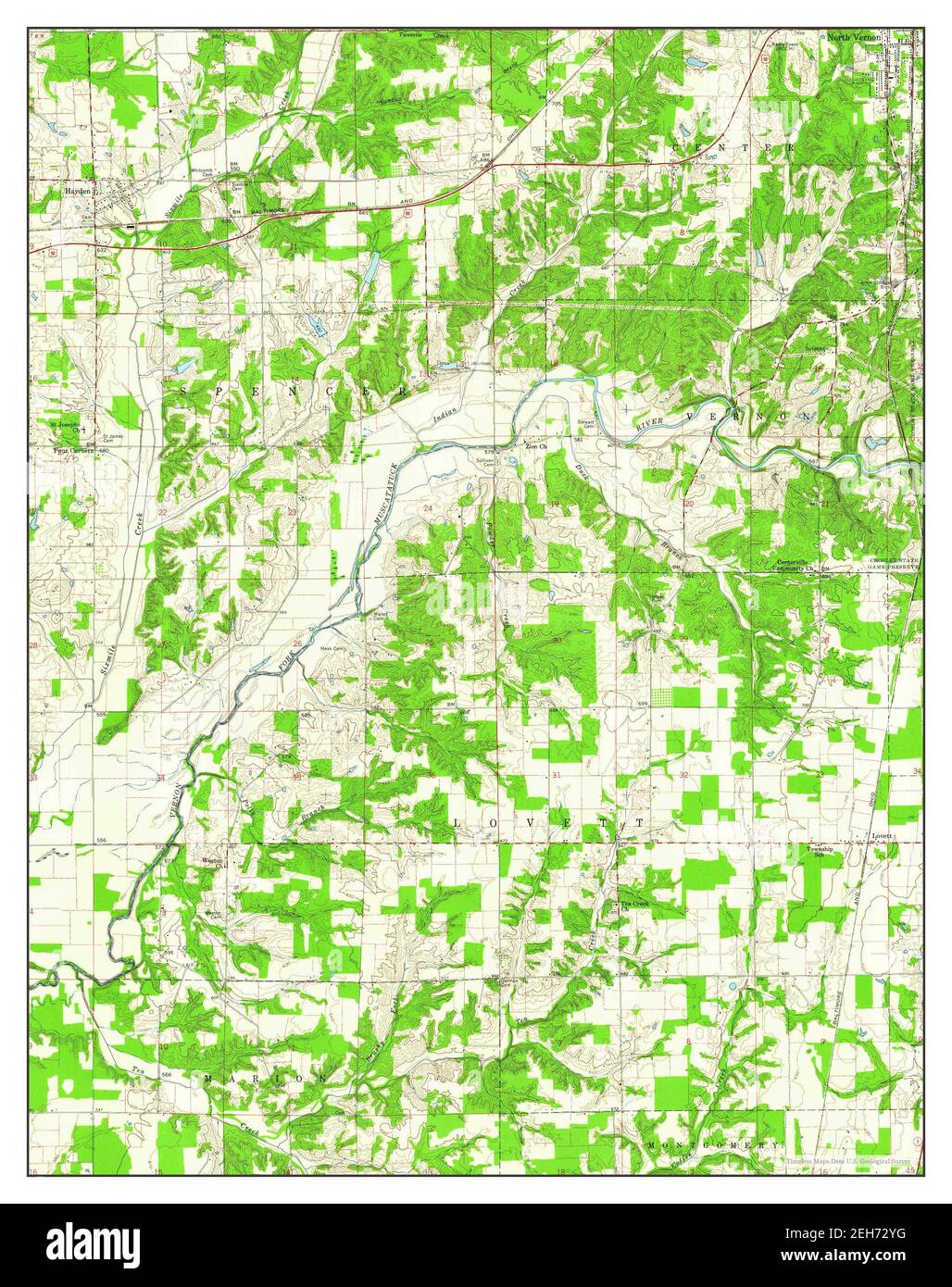 Hayden, Indiana, map 1959, 1:24000, United States of America by ...