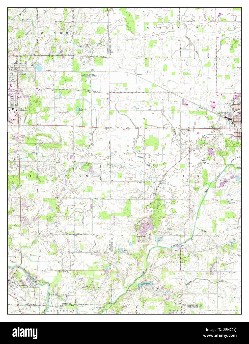 Hartford city indiana map hi-res stock photography and images - Alamy