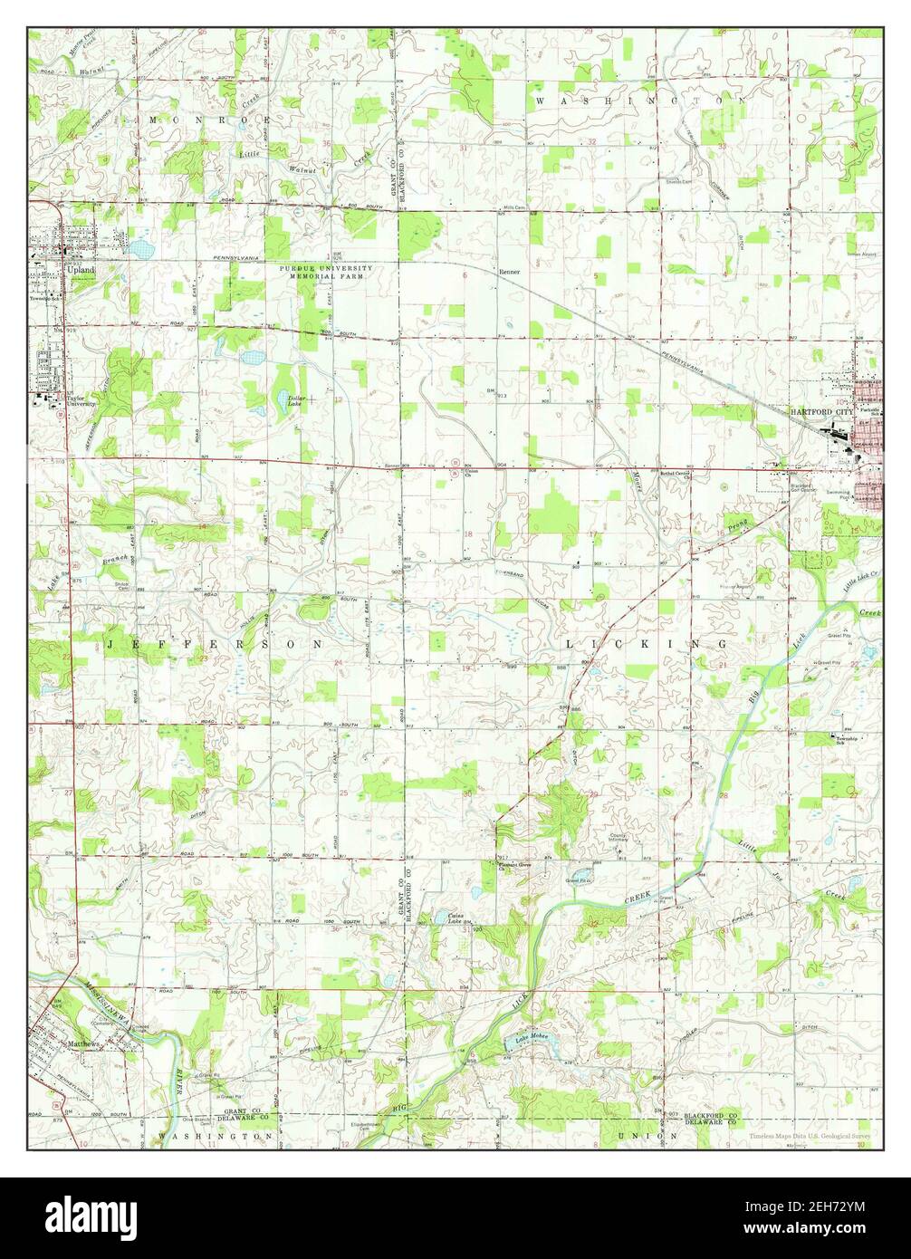 Hartford city indiana map hi-res stock photography and images - Alamy