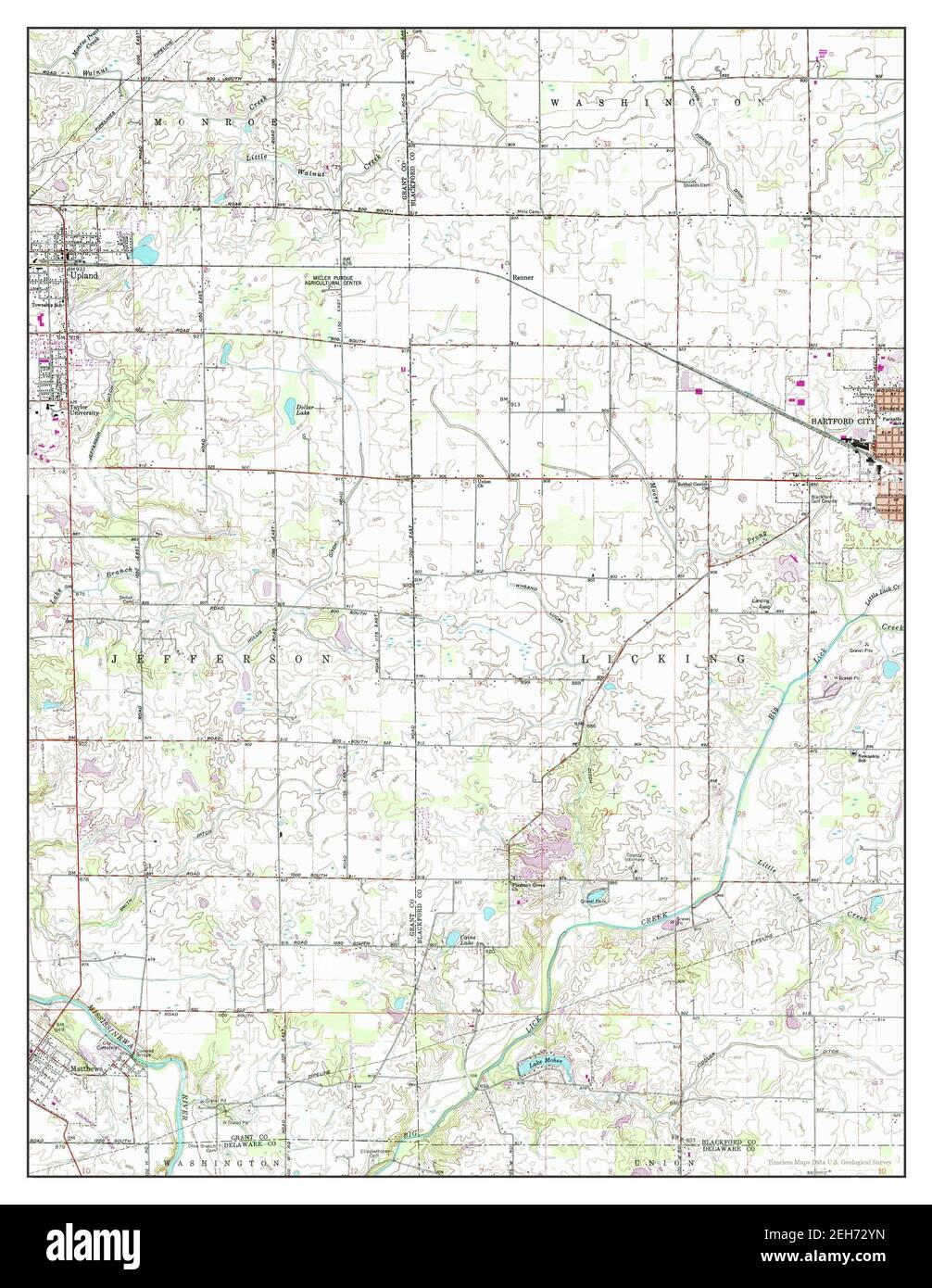 Hartford city indiana map hi-res stock photography and images - Alamy