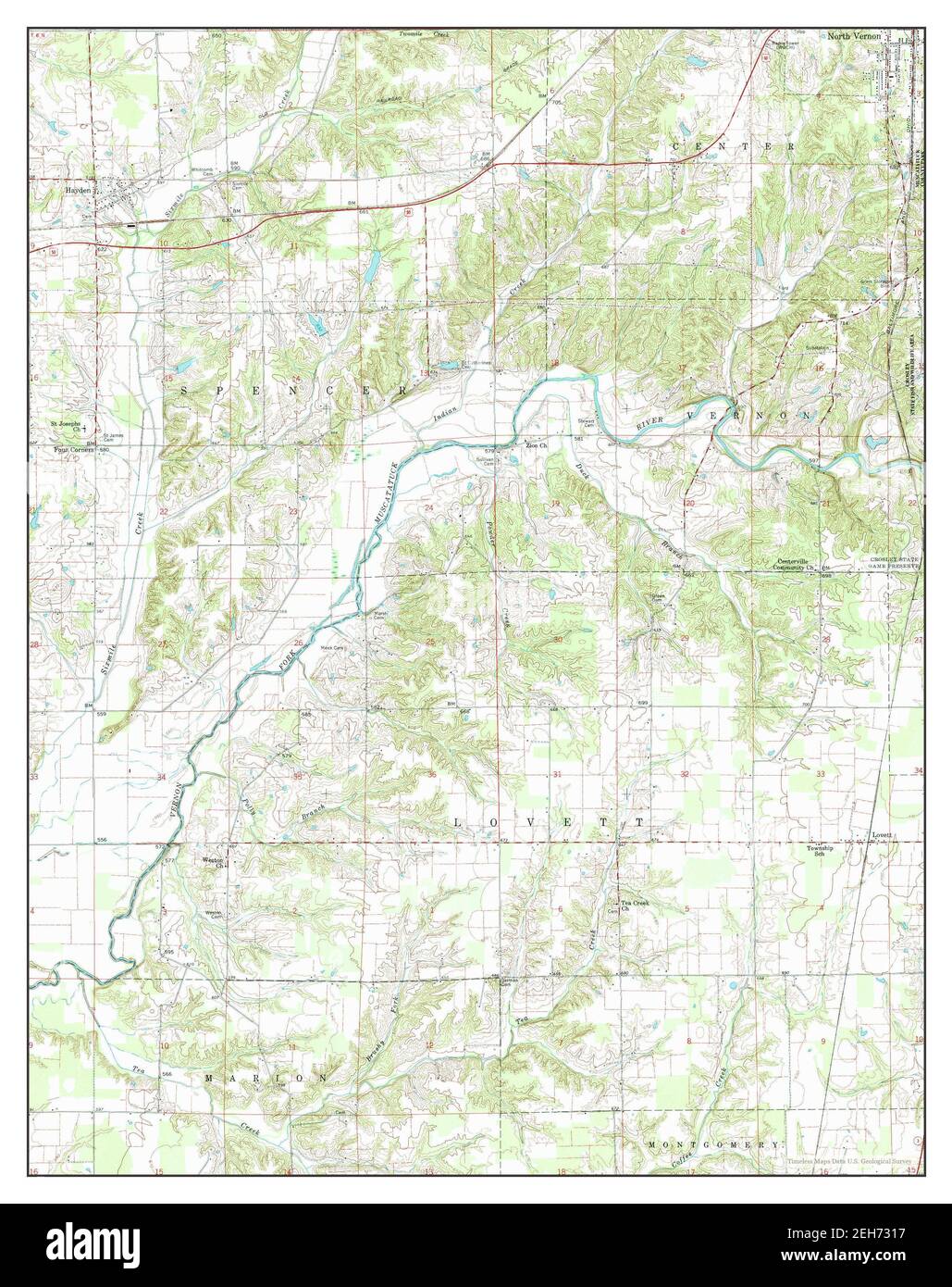 Hayden, Indiana, map 1959, 1:24000, United States of America by ...