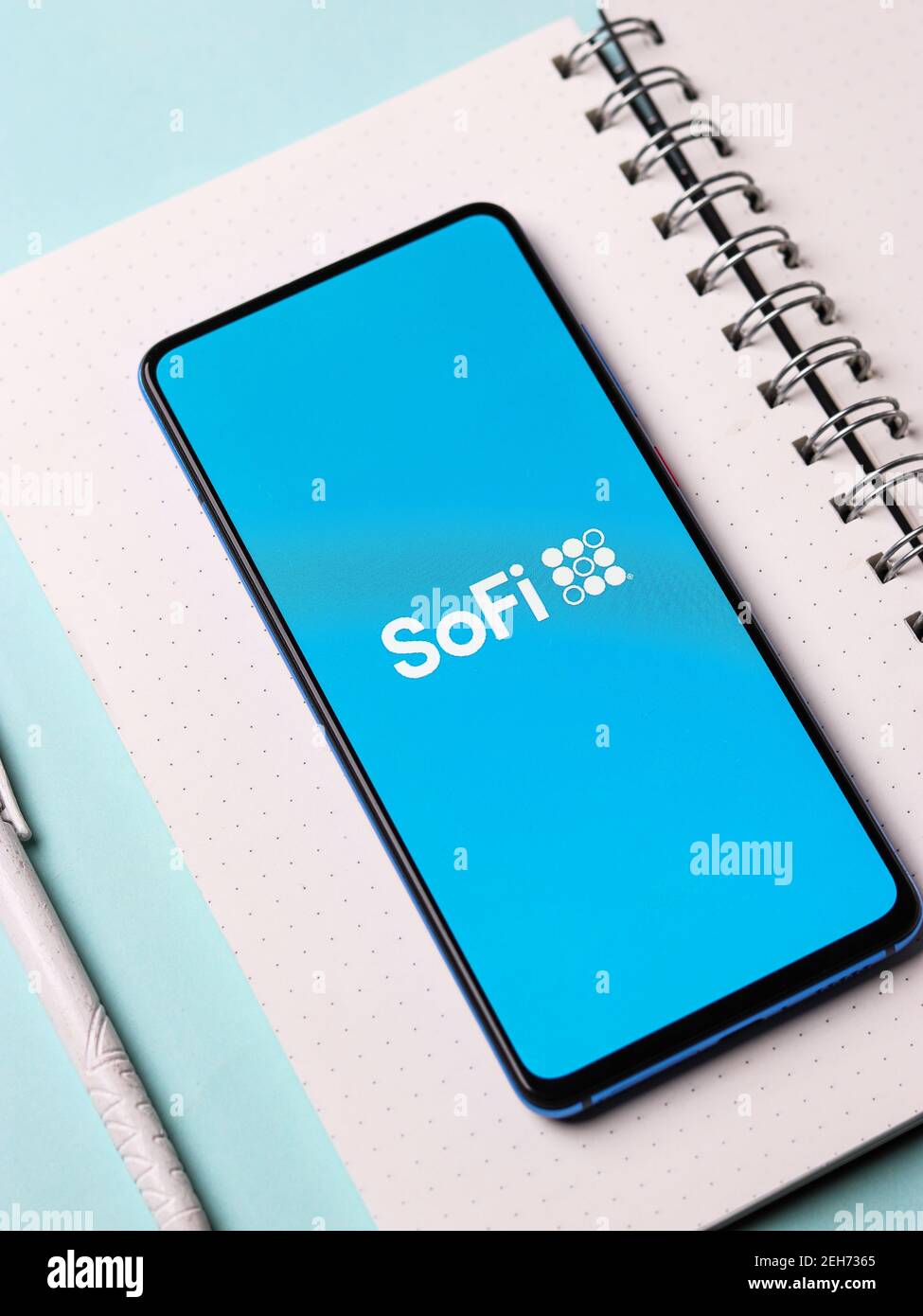 Assam, india - February 19, 2021 : SoFi logo on phone screen stock ...