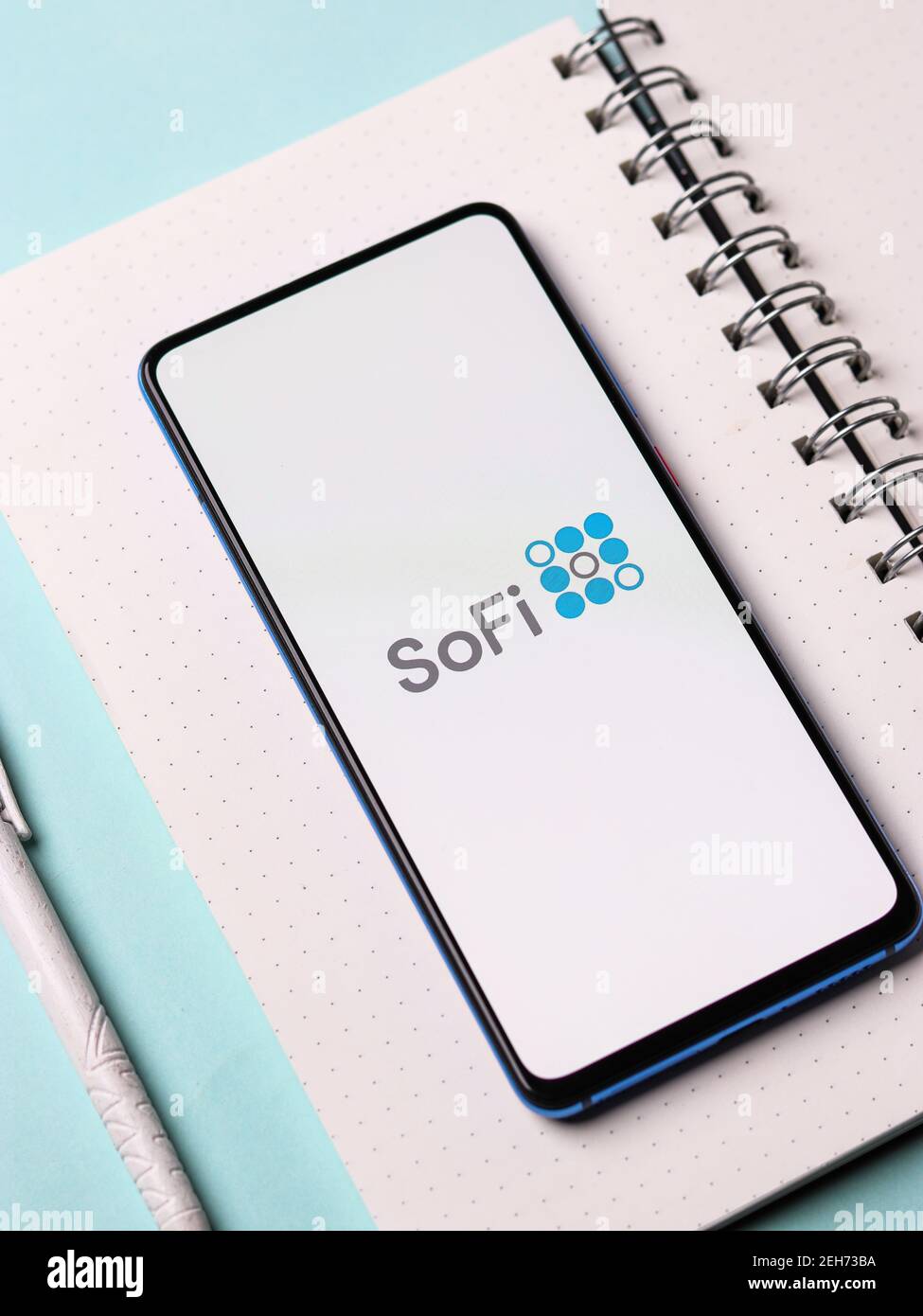 Assam, india - February 19, 2021 : SoFi logo on phone screen stock ...