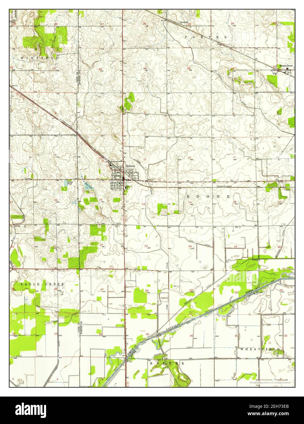 Hebron indiana map Cut Out Stock Images & Pictures - Alamy