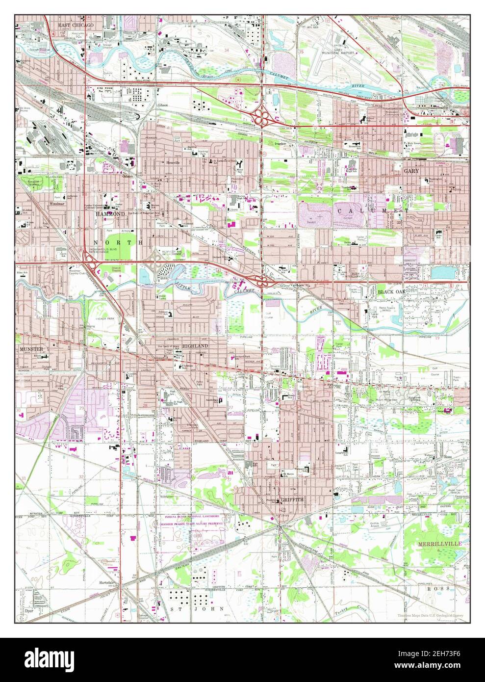 Highland, Indiana, map 1968, 1:24000, United States of America by ...