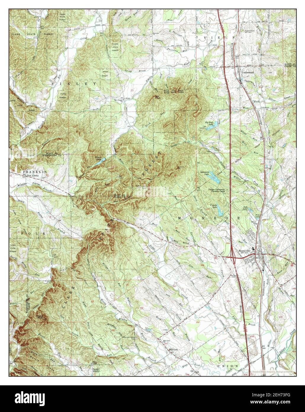 Henryville, Indiana, map 1960, 1:24000, United States of America by ...