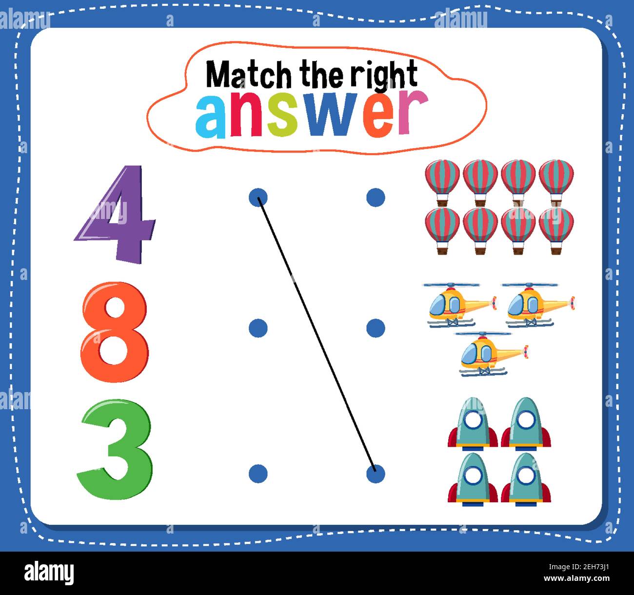 Match the right answer activity for kids illustration Stock Vector ...