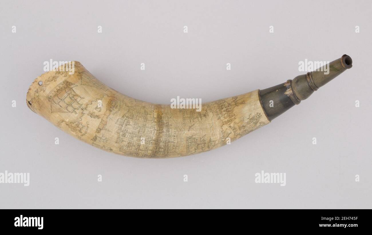Powder Horn, Colonial American, ca. 1765 Stock Photo - Alamy