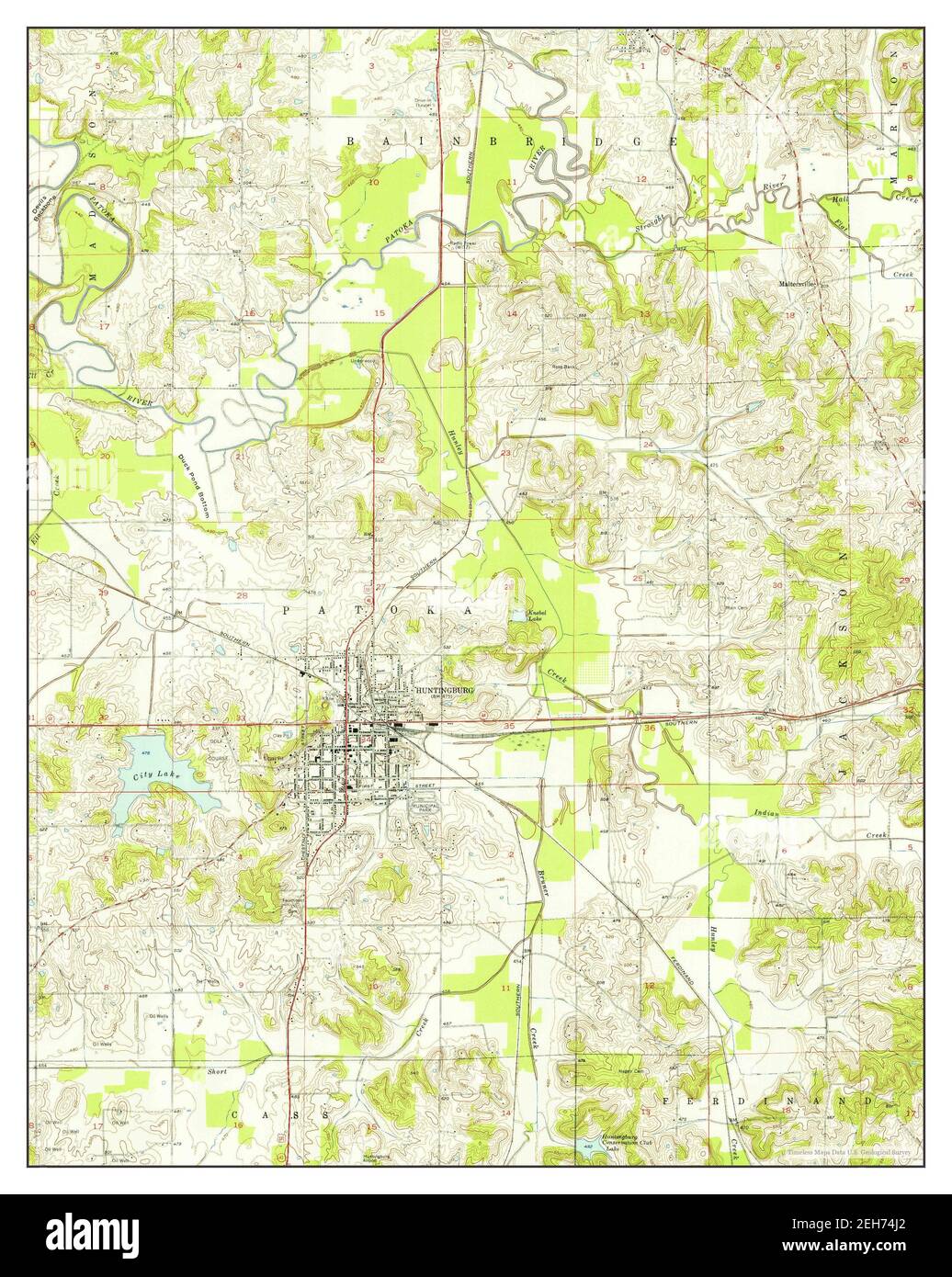 Huntingburg map hi-res stock photography and images - Alamy