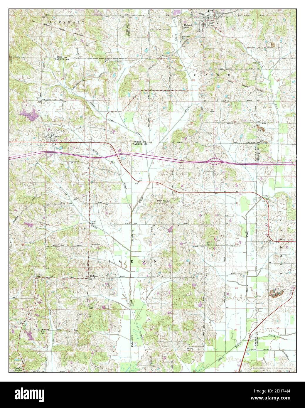 Holland, Indiana, map 1961, 1:24000, United States of America by ...