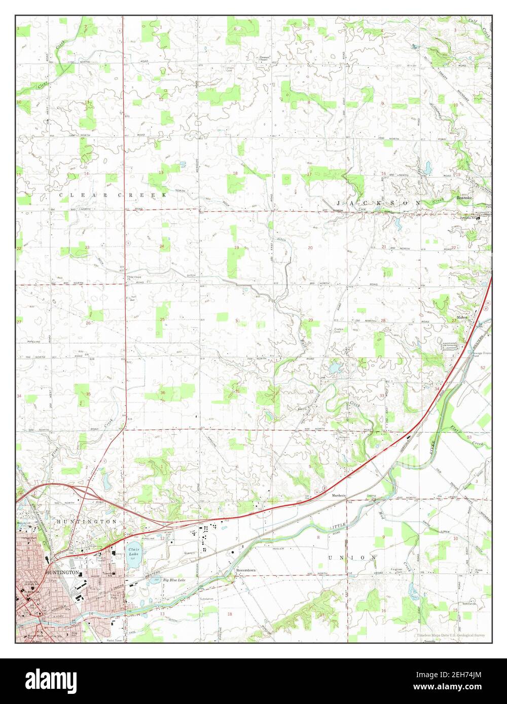 Huntington, Indiana, map 1972, 1:24000, United States of America by ...