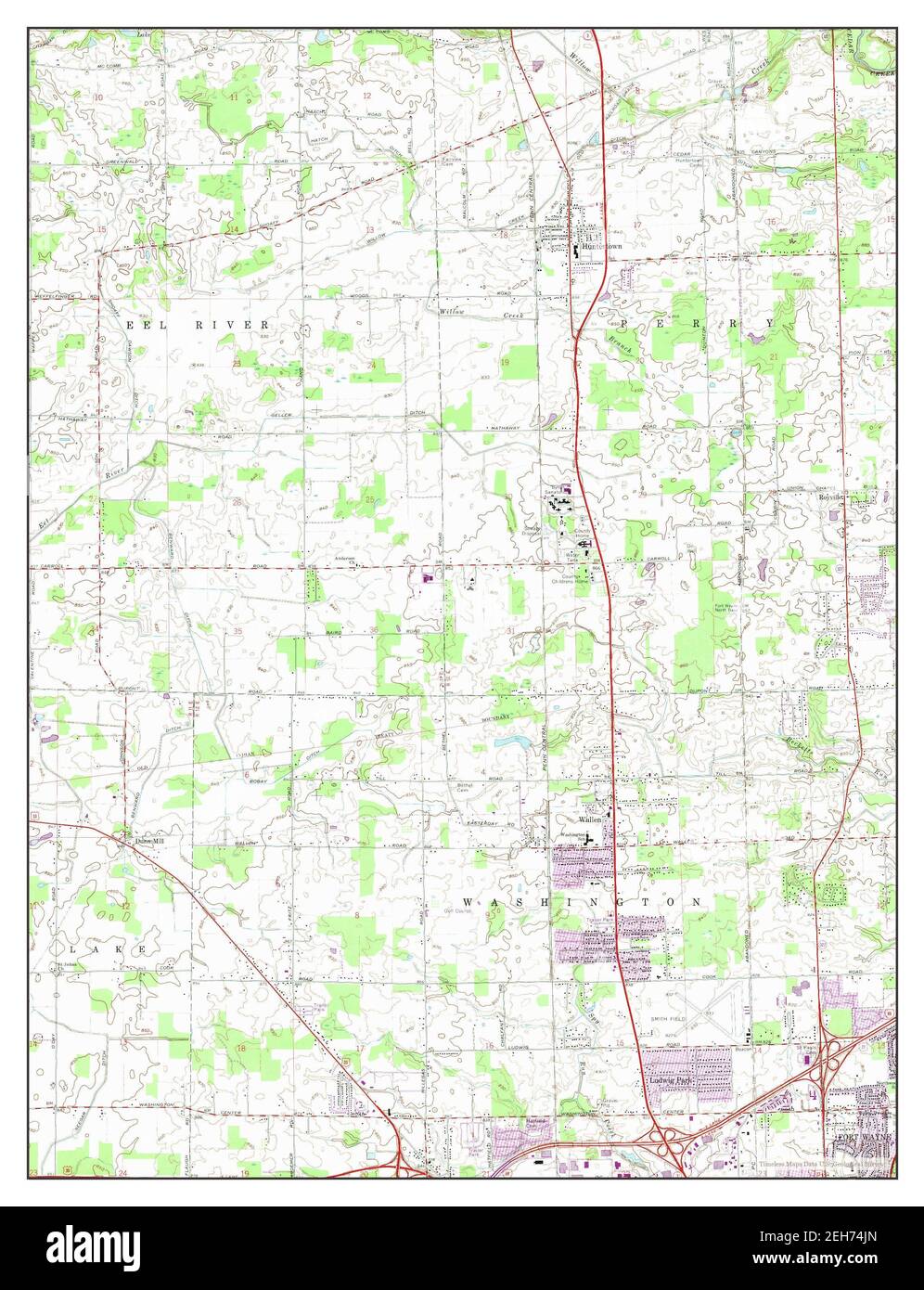 Huntertown, Indiana, map 1963, 1:24000, United States of America by ...