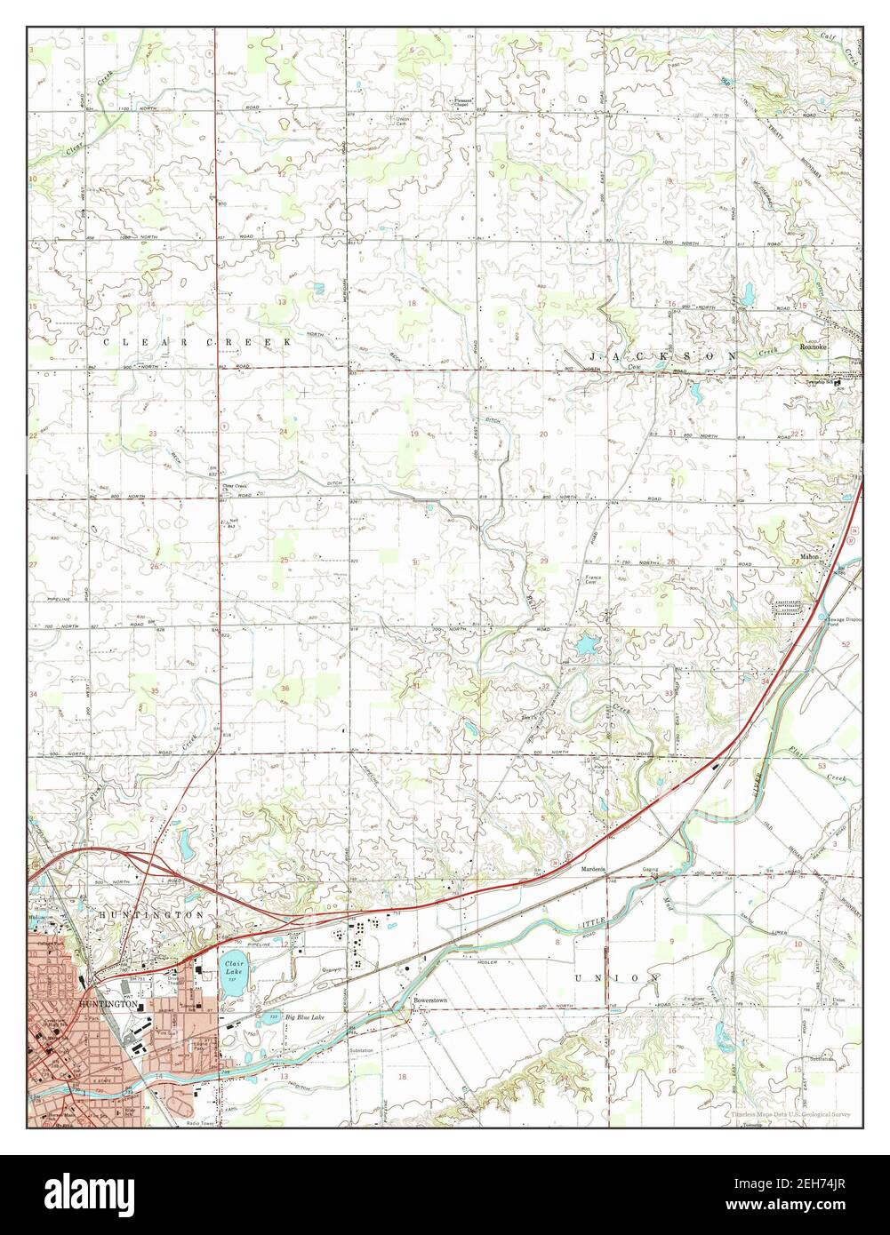 Huntington, Indiana, map 1972, 1:24000, United States of America by ...