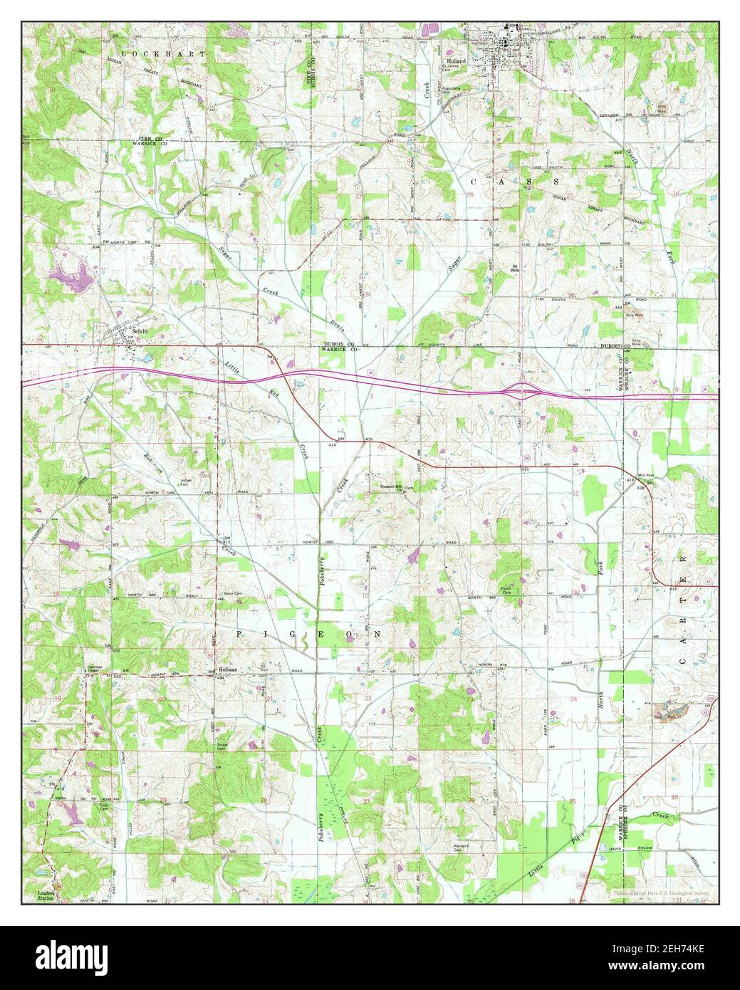 Holland, Indiana, map 1961, 1:24000, United States of America by ...