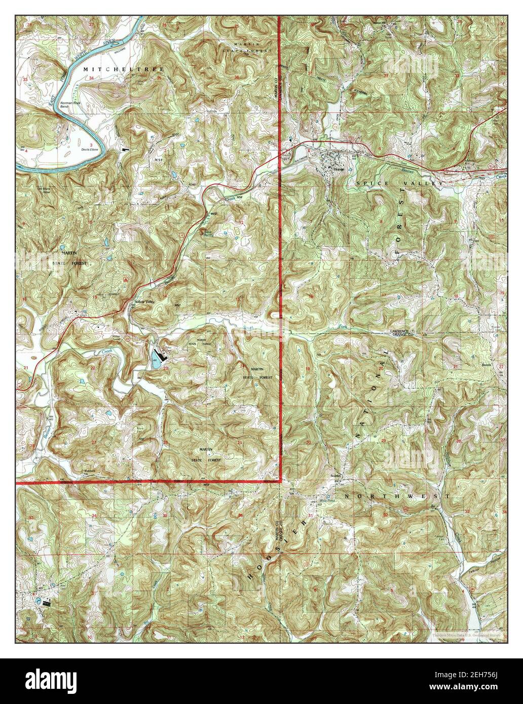 Huron, Indiana, map 1993, 1:24000, United States of America by Timeless ...