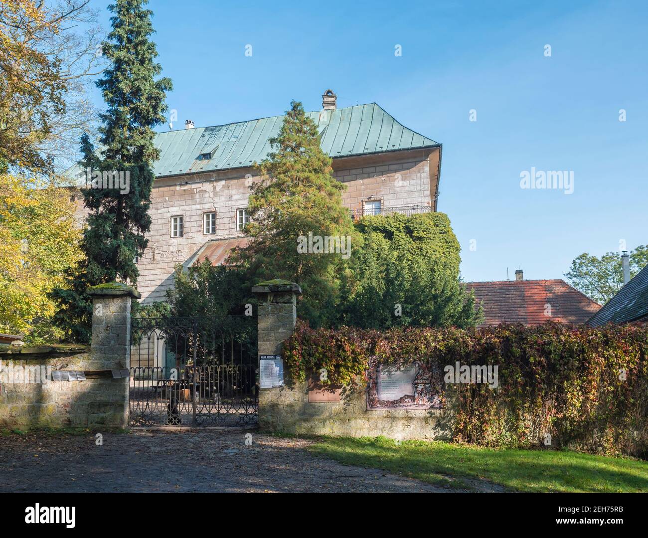 Czech Republic, Houska, October 25, 2020: Medieval early Gothic Castle ...