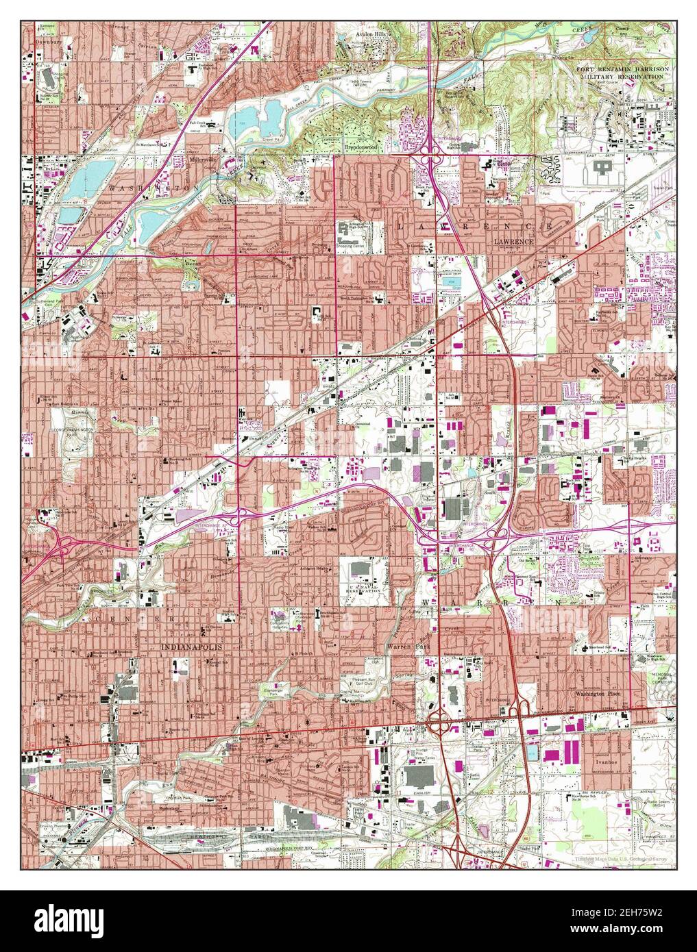 Indianapolis street map hi-res stock photography and images - Alamy