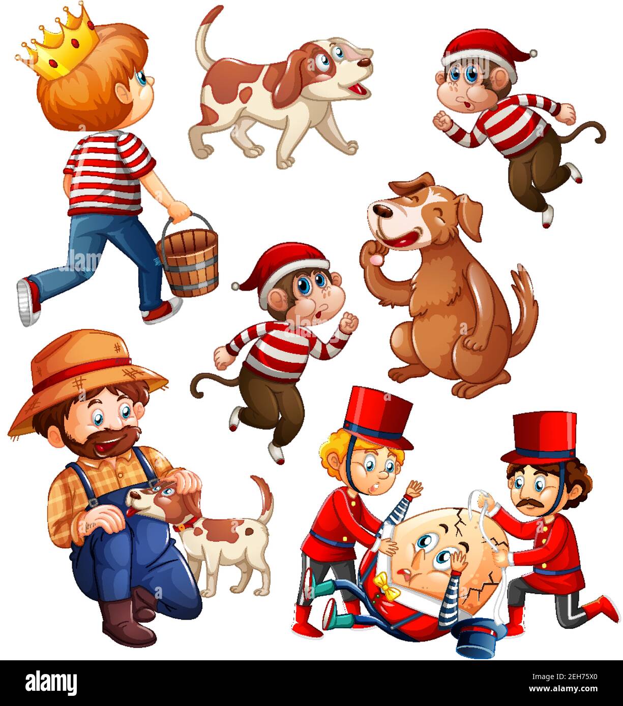 Set of fantasy cartoon character isolated on white background ...