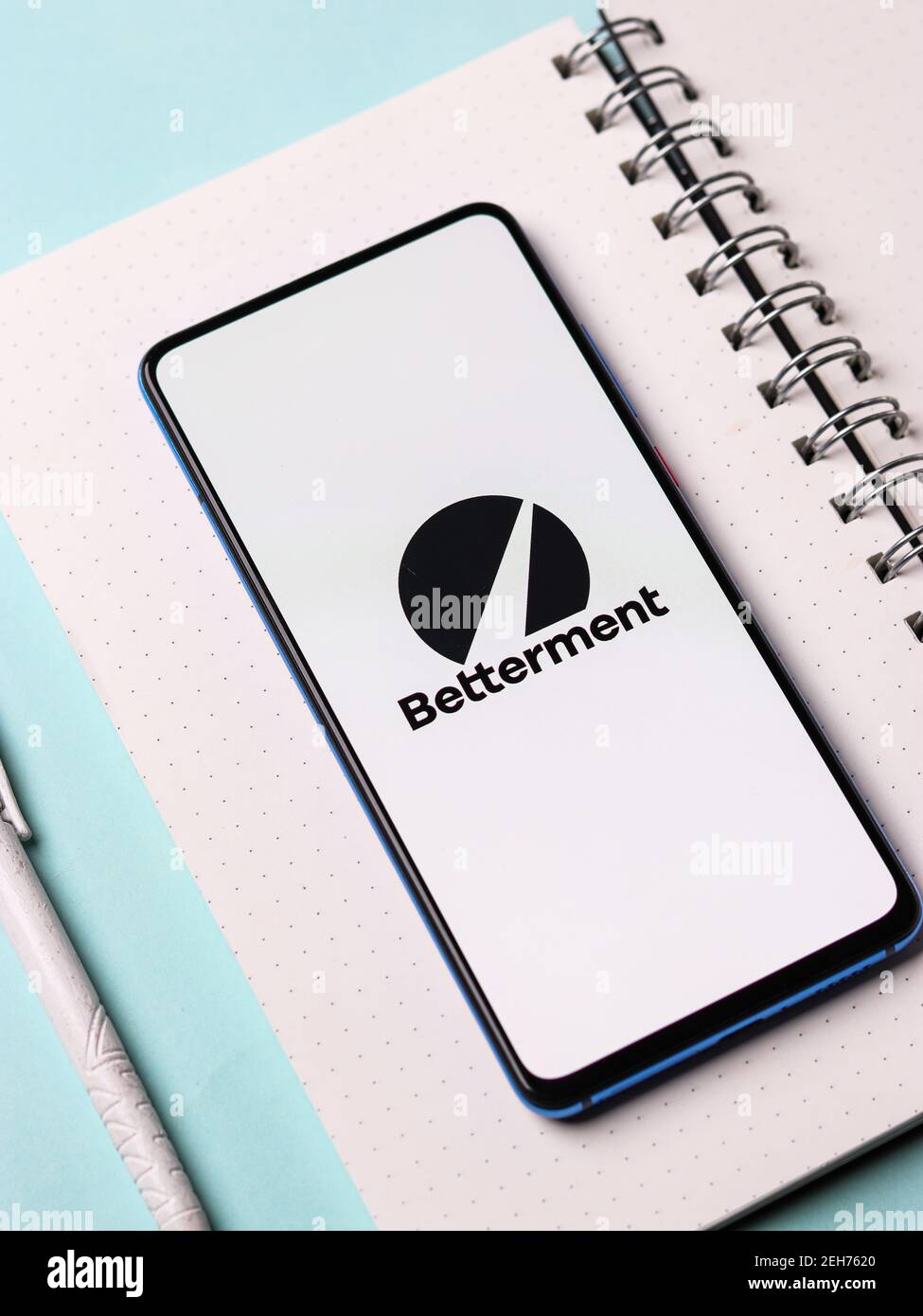 Assam, india - February 19, 2021 : Betterment logo on phone screen ...