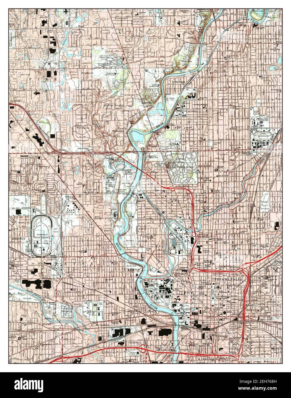 Indianapolis street map hi-res stock photography and images - Alamy