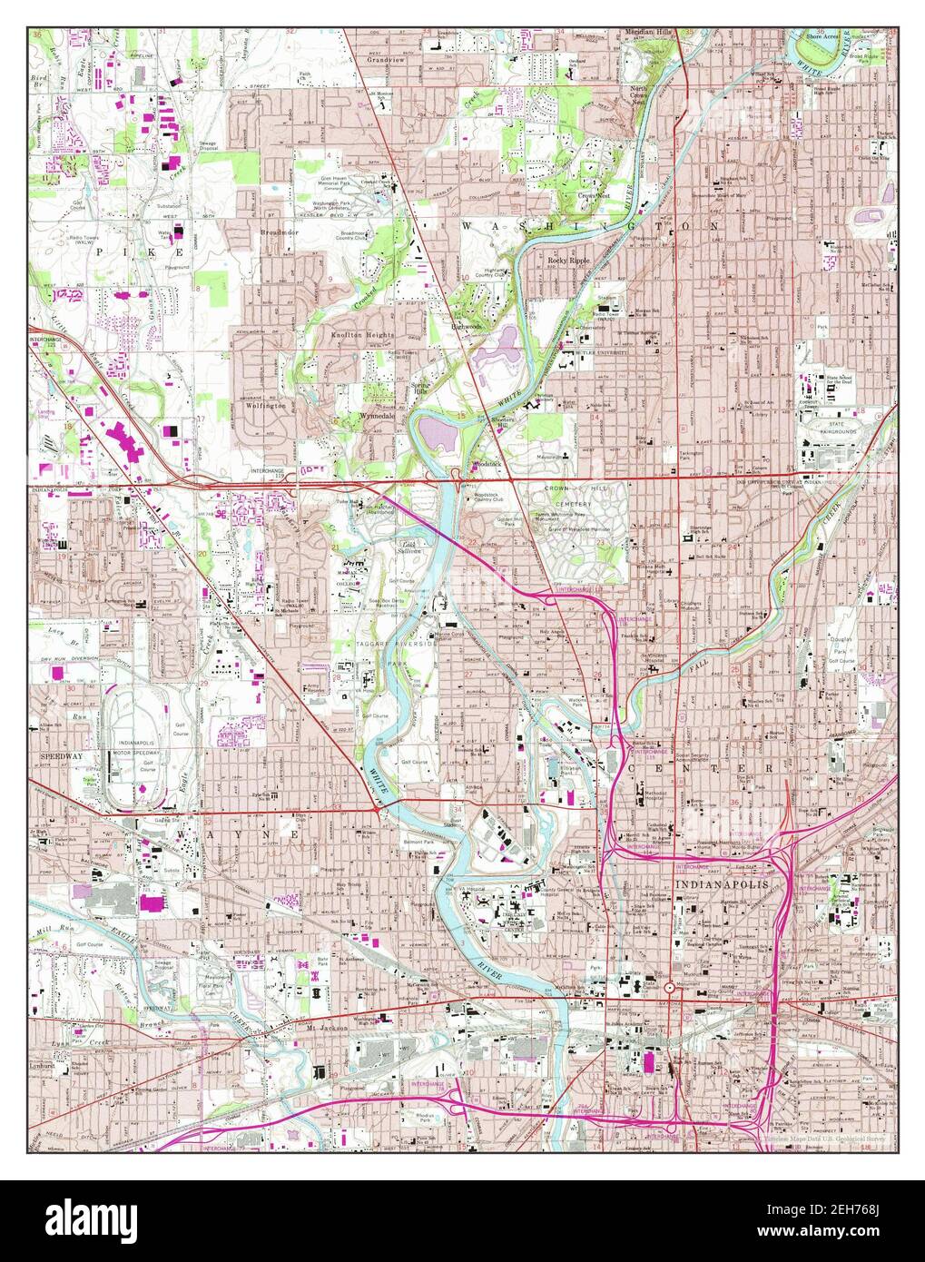 Indianapolis street map hi-res stock photography and images - Alamy