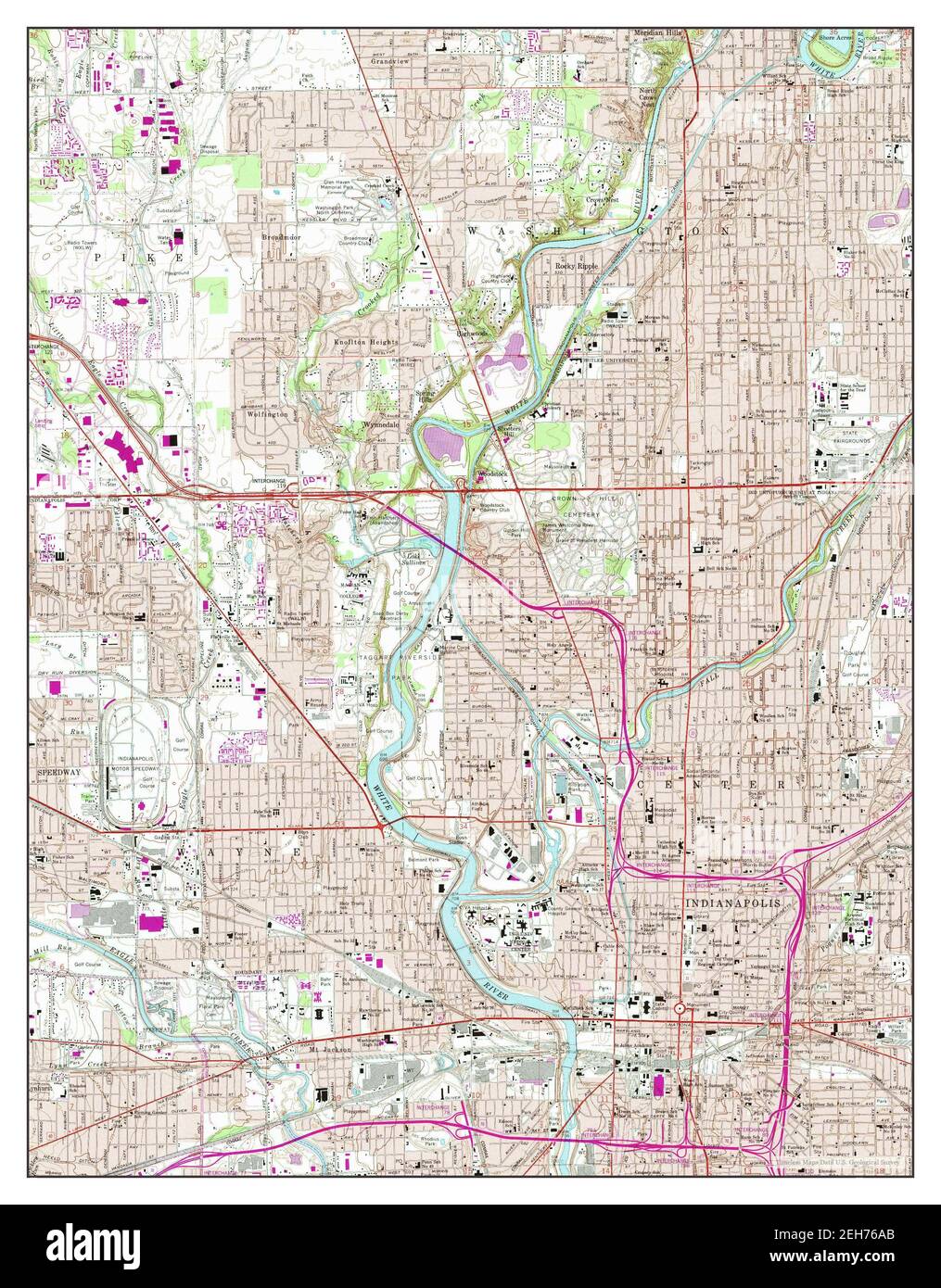 Indianapolis street map hi-res stock photography and images - Alamy