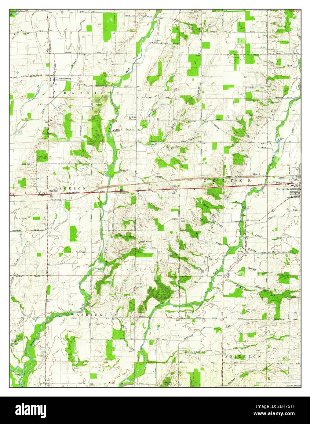 Jacksonburg, Indiana, map 1960, 1:24000, United States of America by ...