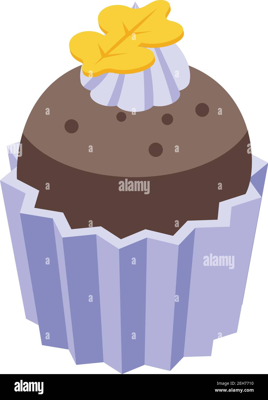 Chocolate cake icon. Isometric of chocolate cake vector icon for web ...