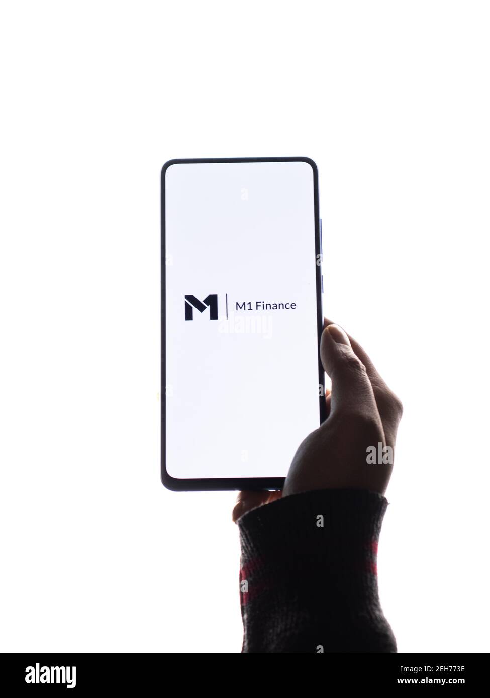 Assam, india - February 19, 2021 : M1 Finance logo on phone screen ...