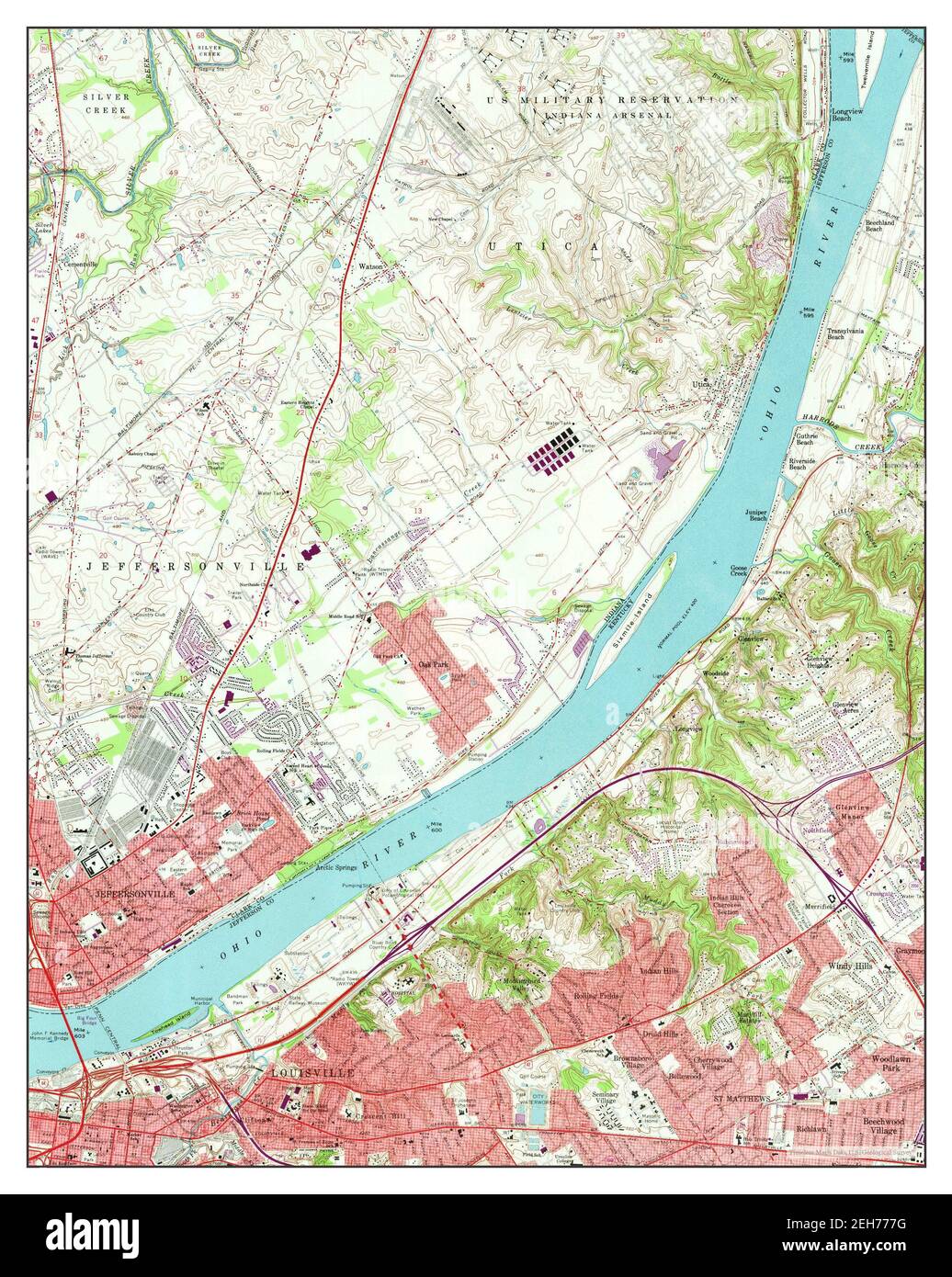 Jeffersonville, Indiana, map 1965, 1:24000, United States of America by ...