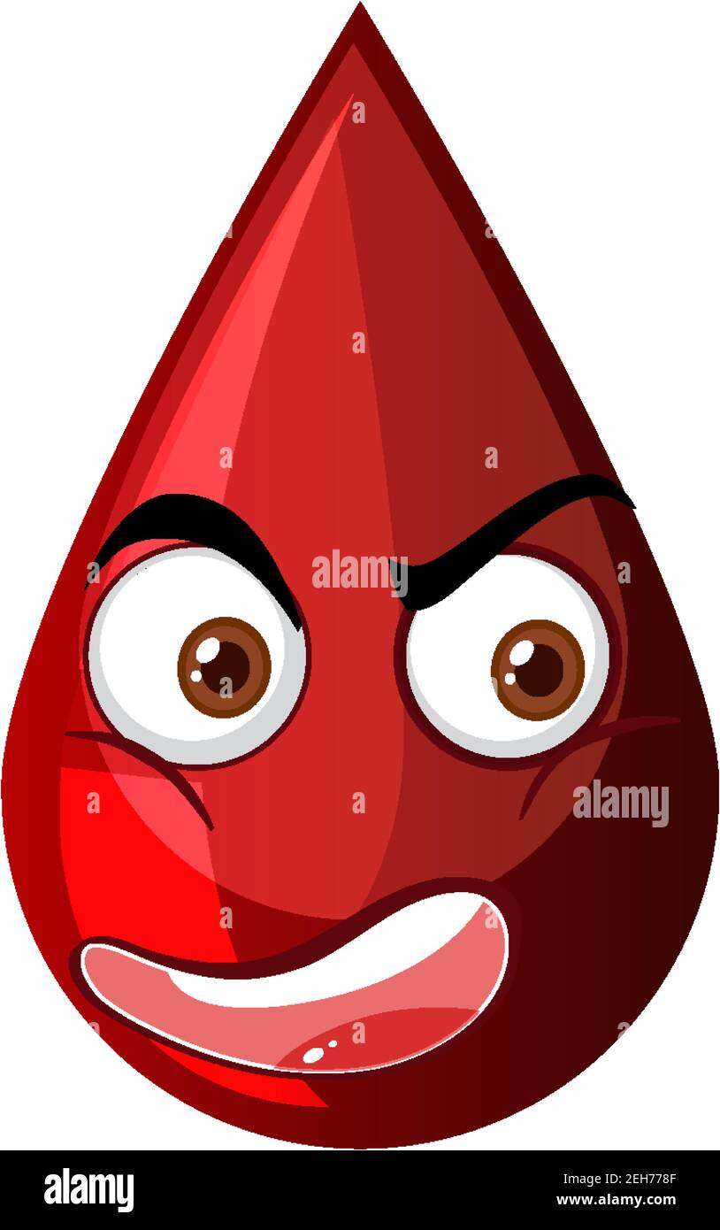 Red blood drop with facial expression illustration Stock Vector Image ...