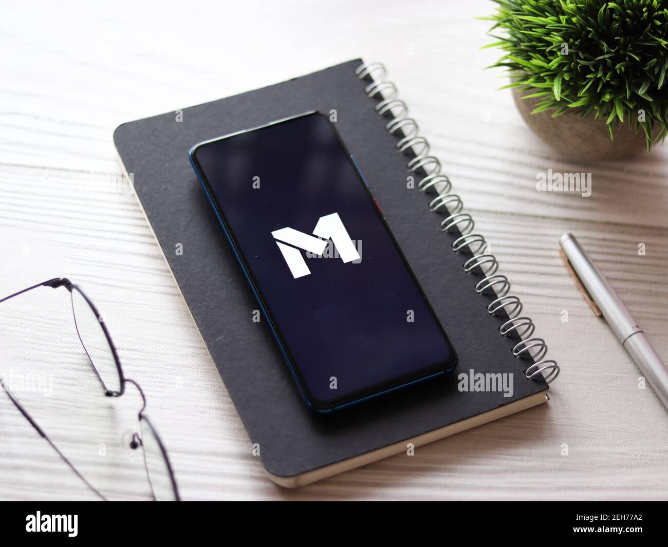 Assam, india - February 19, 2021 : M1 Finance logo on phone screen ...