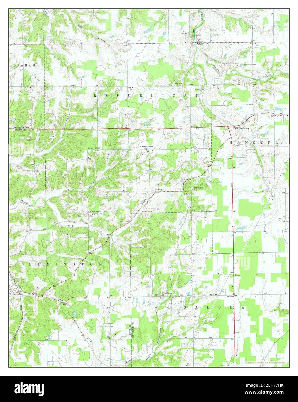 Kent, Indiana, map 1956, 1:24000, United States of America by Timeless ...
