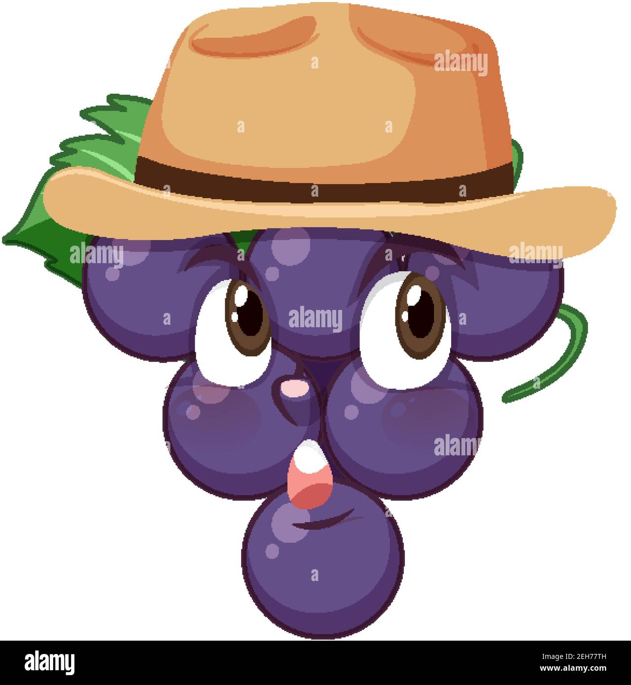 Grape cartoon character with facial expression illustration Stock ...