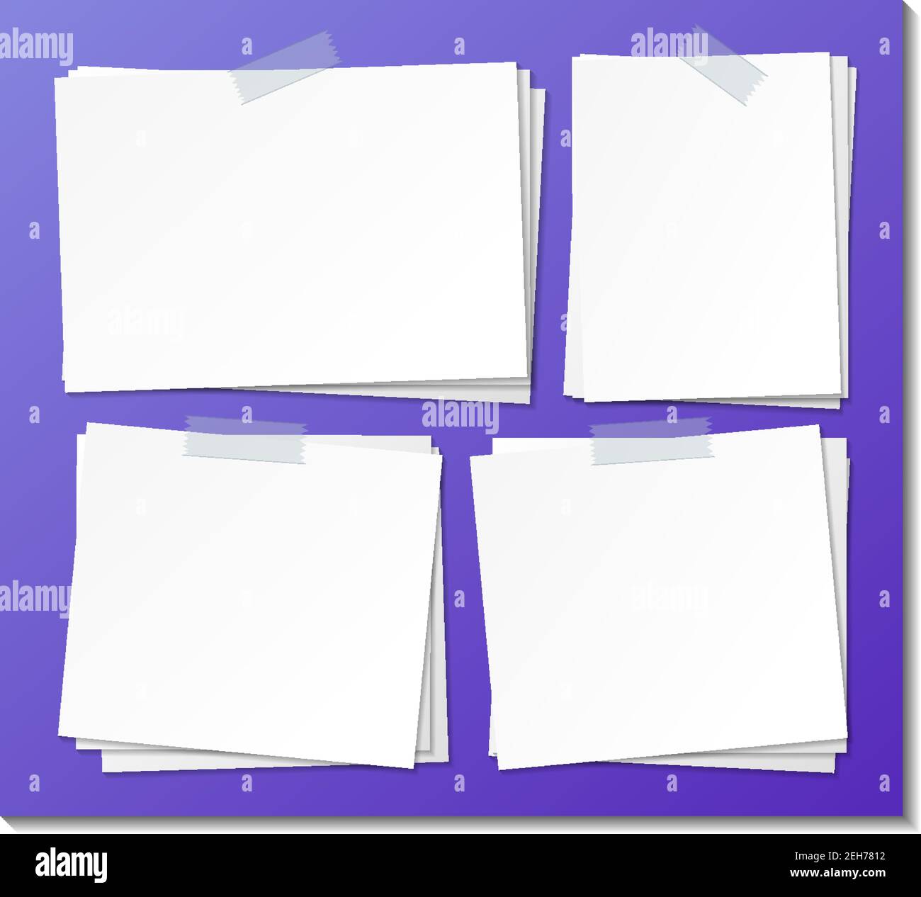 Set of empty sticky note paper template illustration Stock Vector Image ...