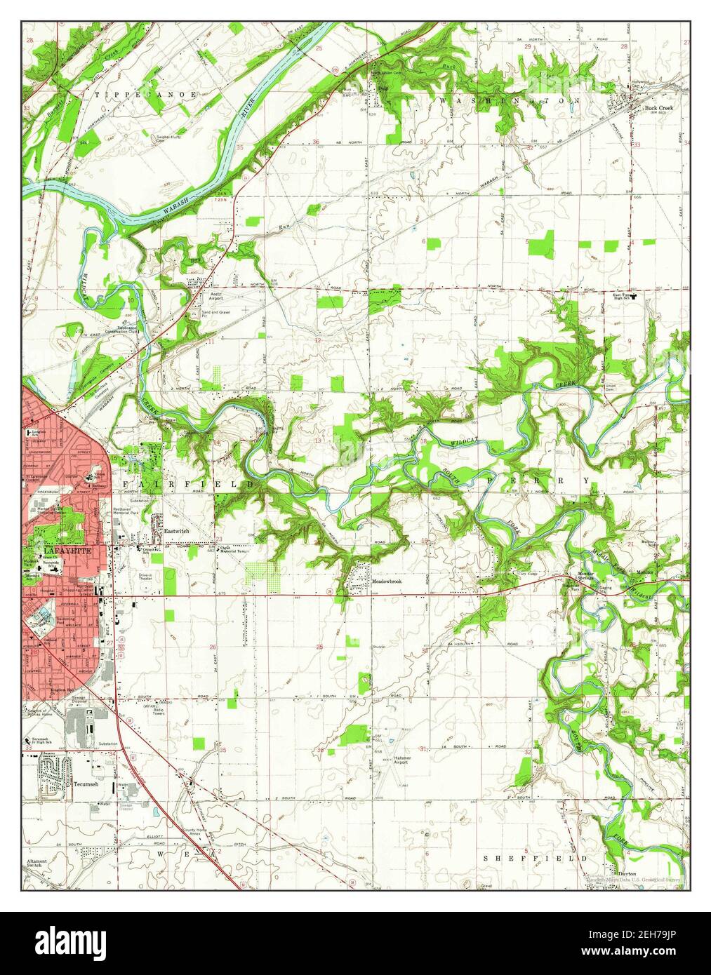 Lafayette East, Indiana, map 1961, 1:24000, United States of America by ...
