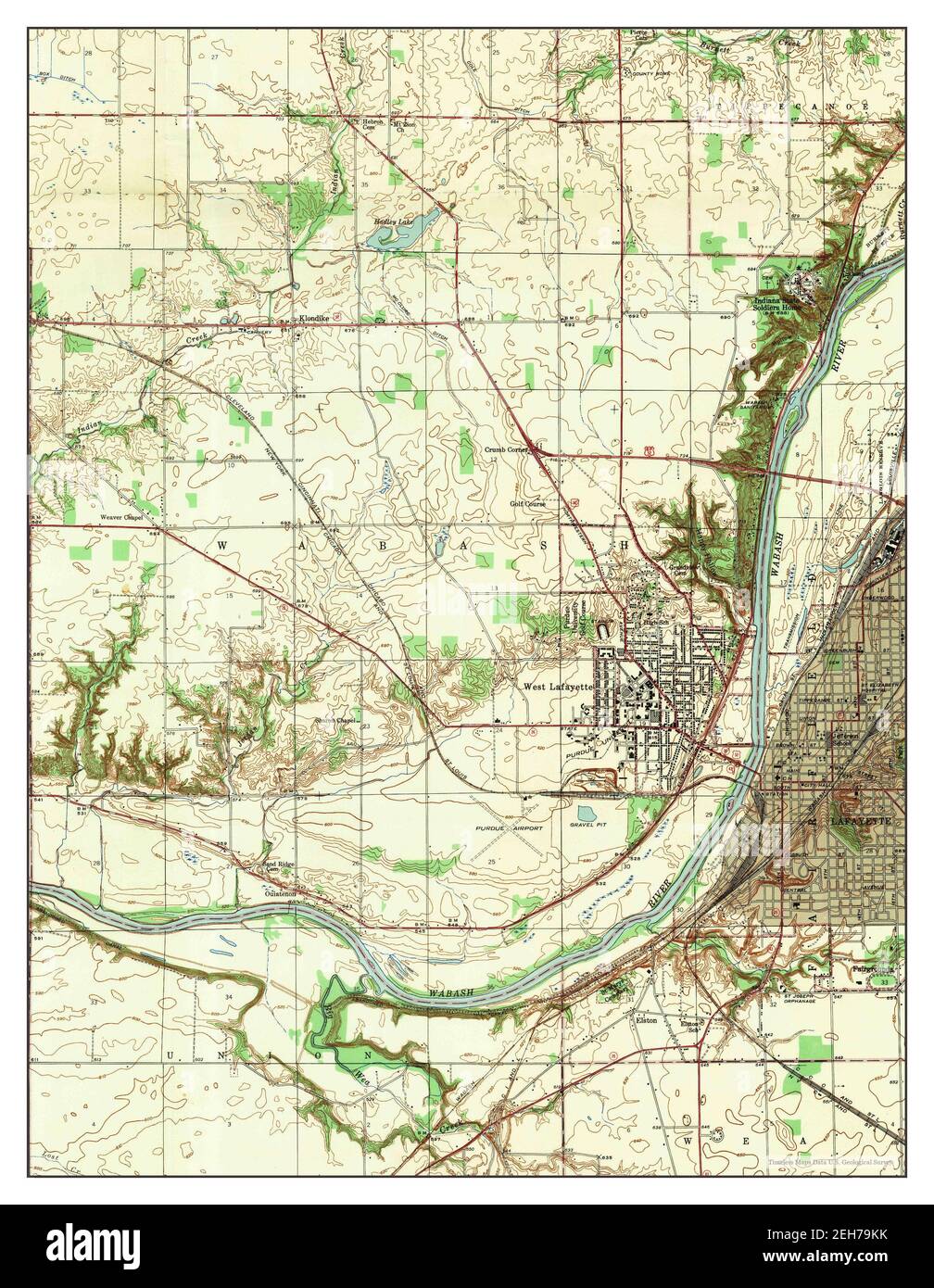 Lafayette, Indiana, map 1942, 1:24000, United States of America by ...