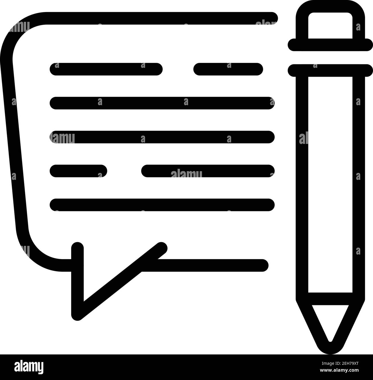 Writing review icon. Outline writing review vector icon for web design ...