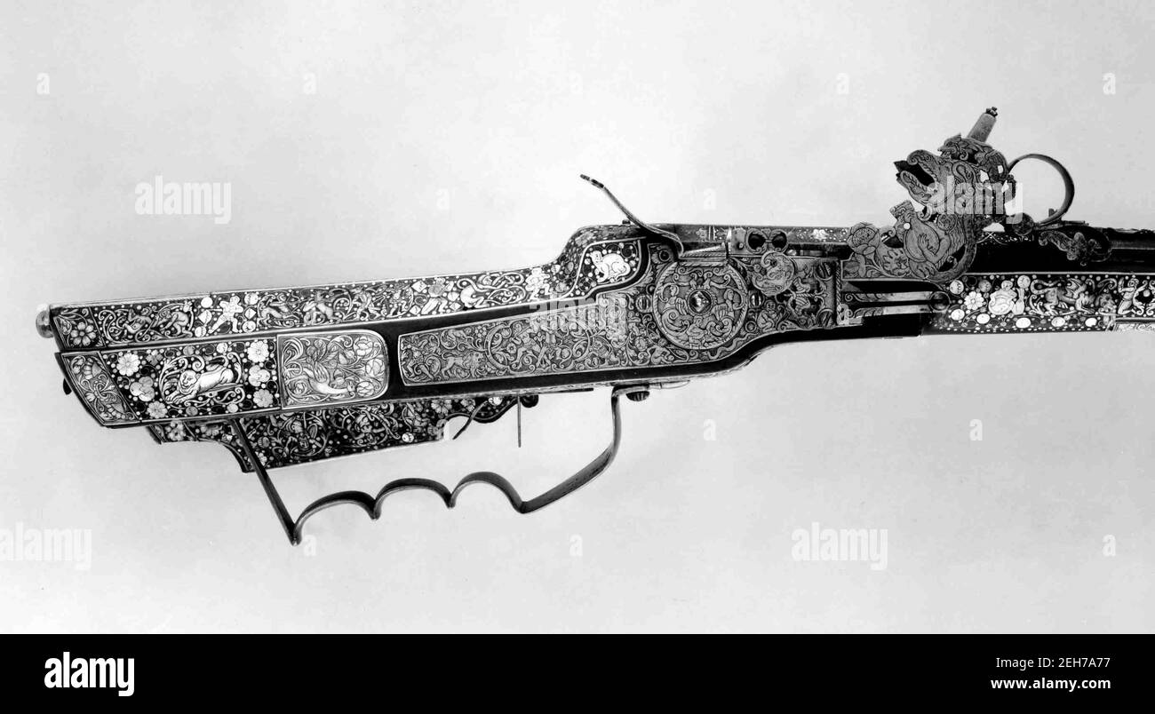 Wheellock Rifle, Silesian, Cieszyn, ca. 1650-60 Stock Photo - Alamy