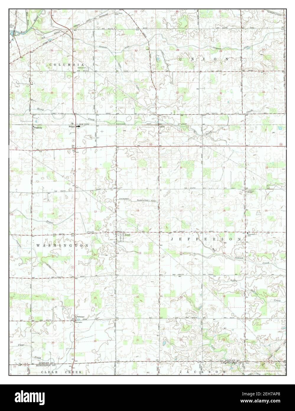 Laud, Indiana, map 1961, 1:24000, United States of America by Timeless ...