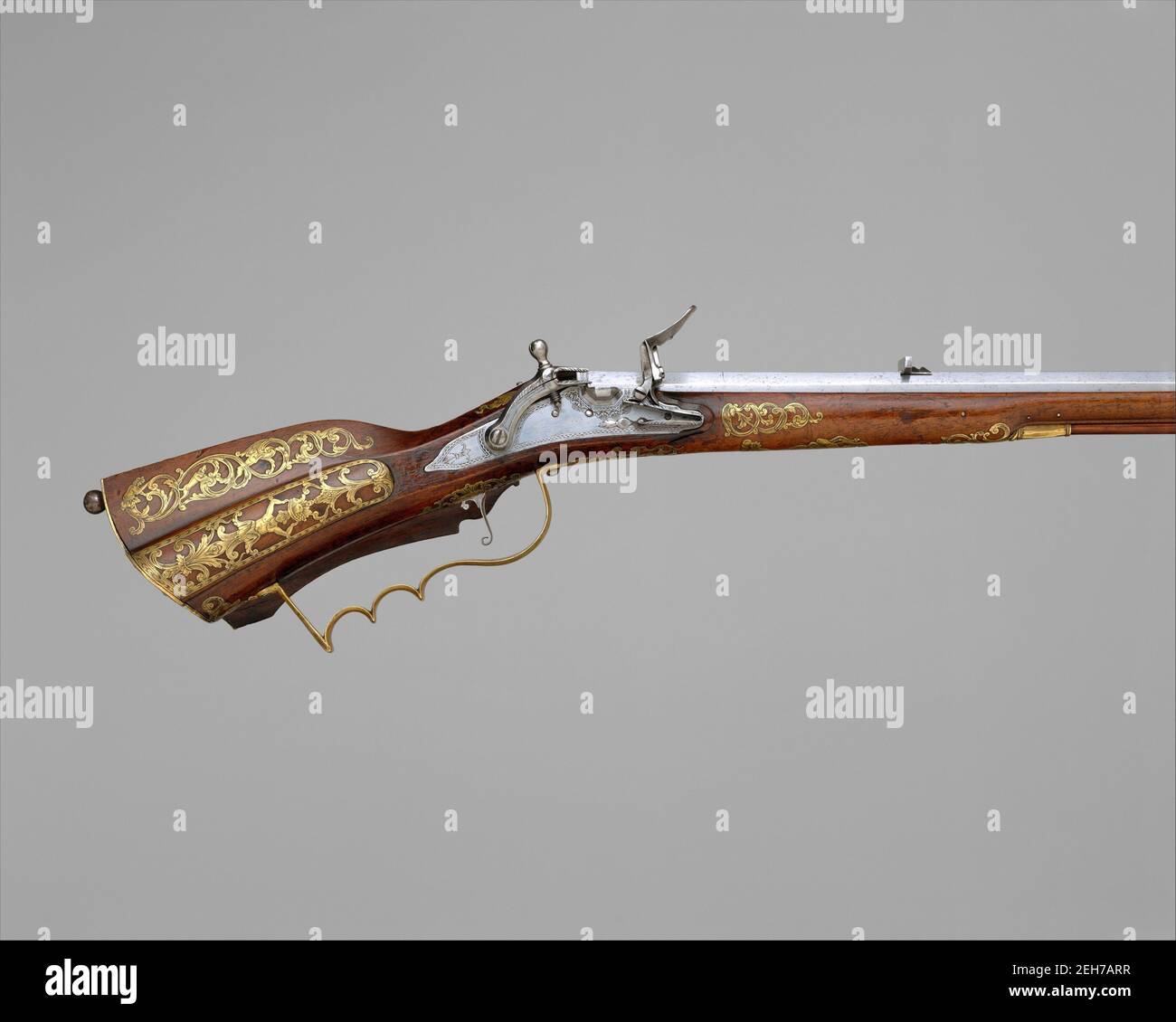 Snaphaunce Hunting Rifle, Swedish, Stockholm, dated 1722 Stock Photo ...