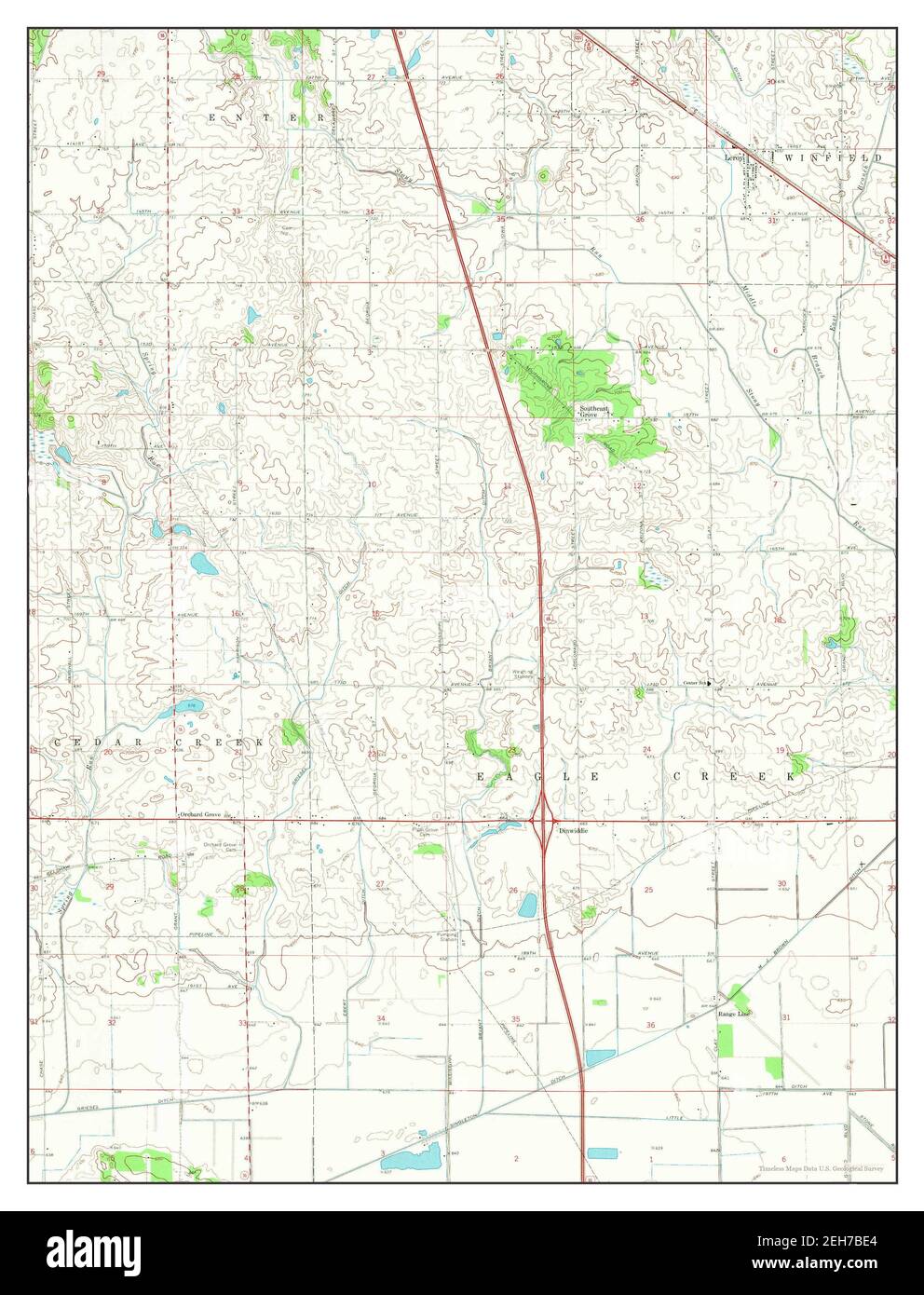 Leroy, Indiana, map 1969, 1:24000, United States of America by Timeless ...