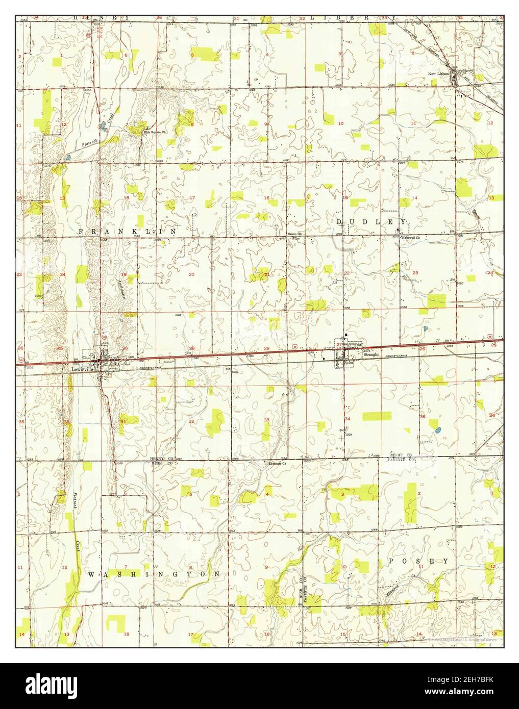 Lewisville, Indiana, map 1950, 1:24000, United States of America by ...