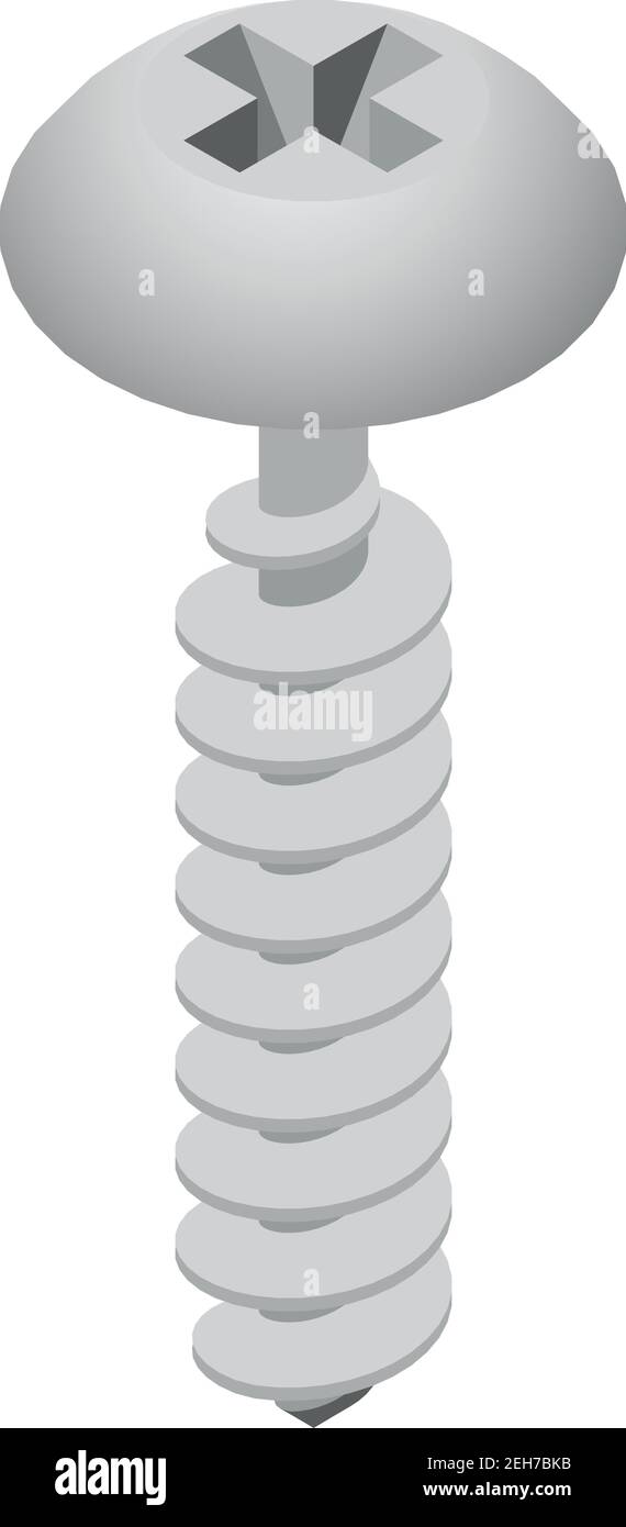 Metal screw icon. Isometric of metal screw vector icon for web design ...