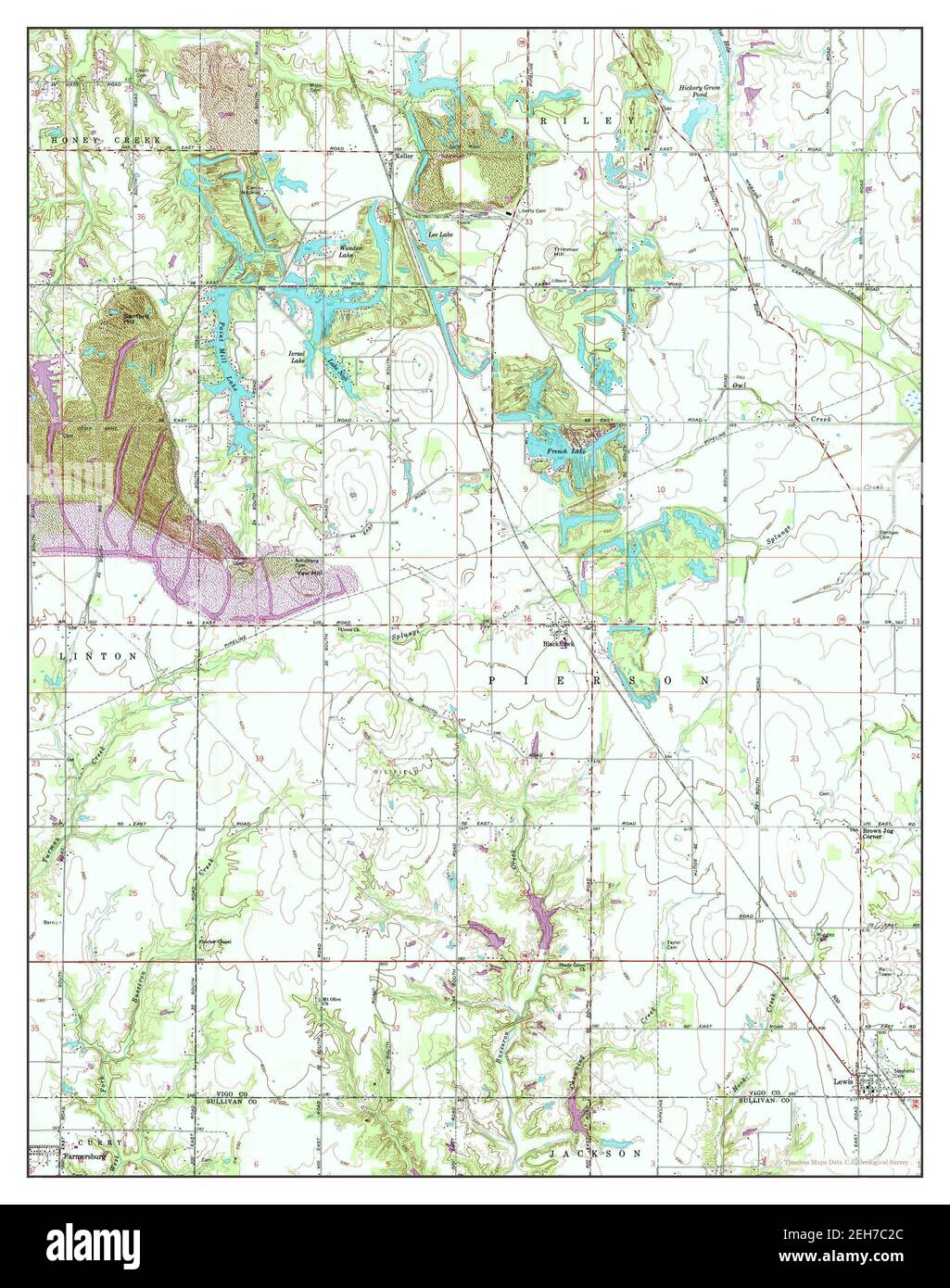 Lewis, Indiana, map 1963, 1:24000, United States of America by Timeless ...