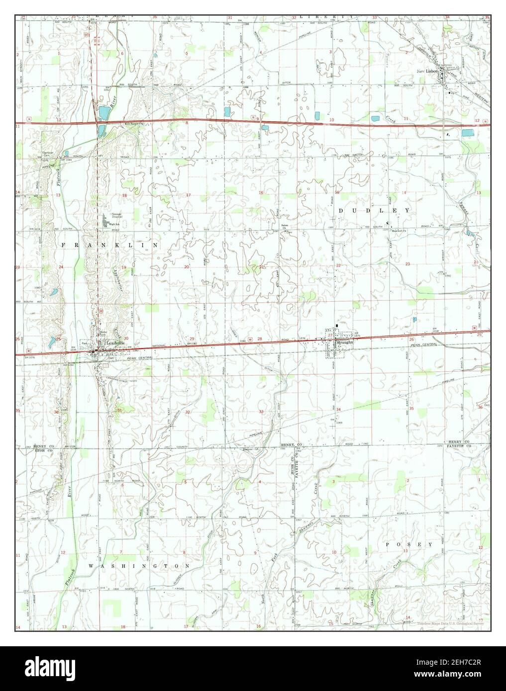 Lewisville, Indiana, map 1970, 1:24000, United States of America by ...