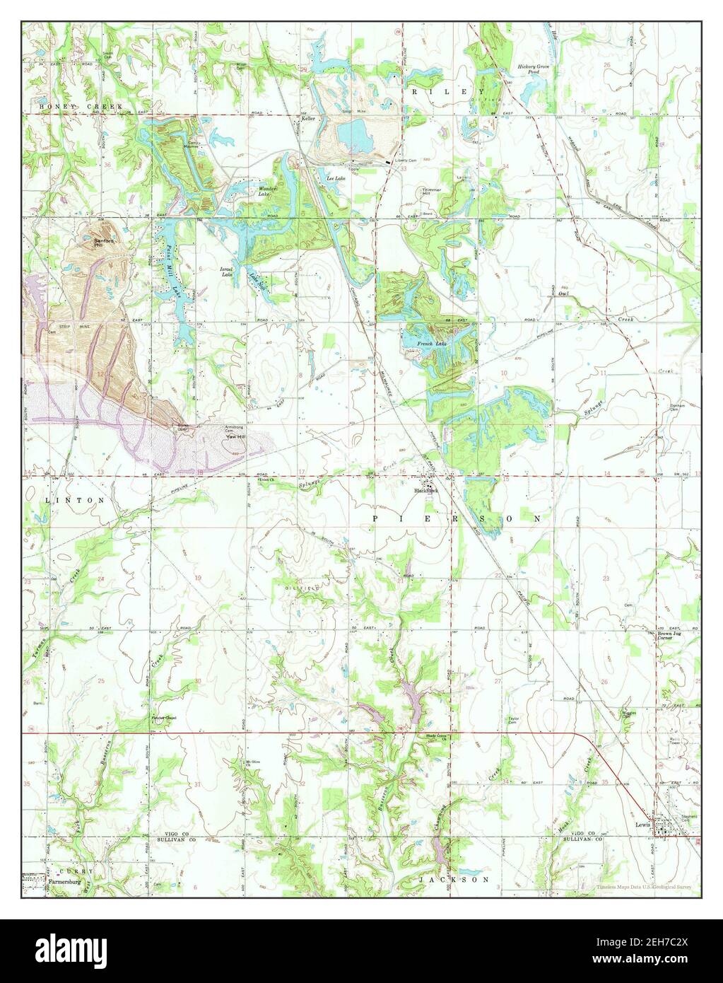 Lewis, Indiana, map 1963, 1:24000, United States of America by Timeless ...